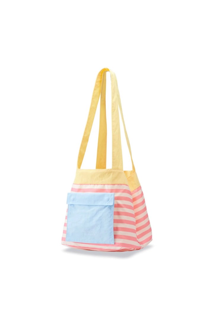 BTV STRIPED MINI REVERSIBLE BAG - YELLOW/LIGHT BLUE, Women's Fashion ...