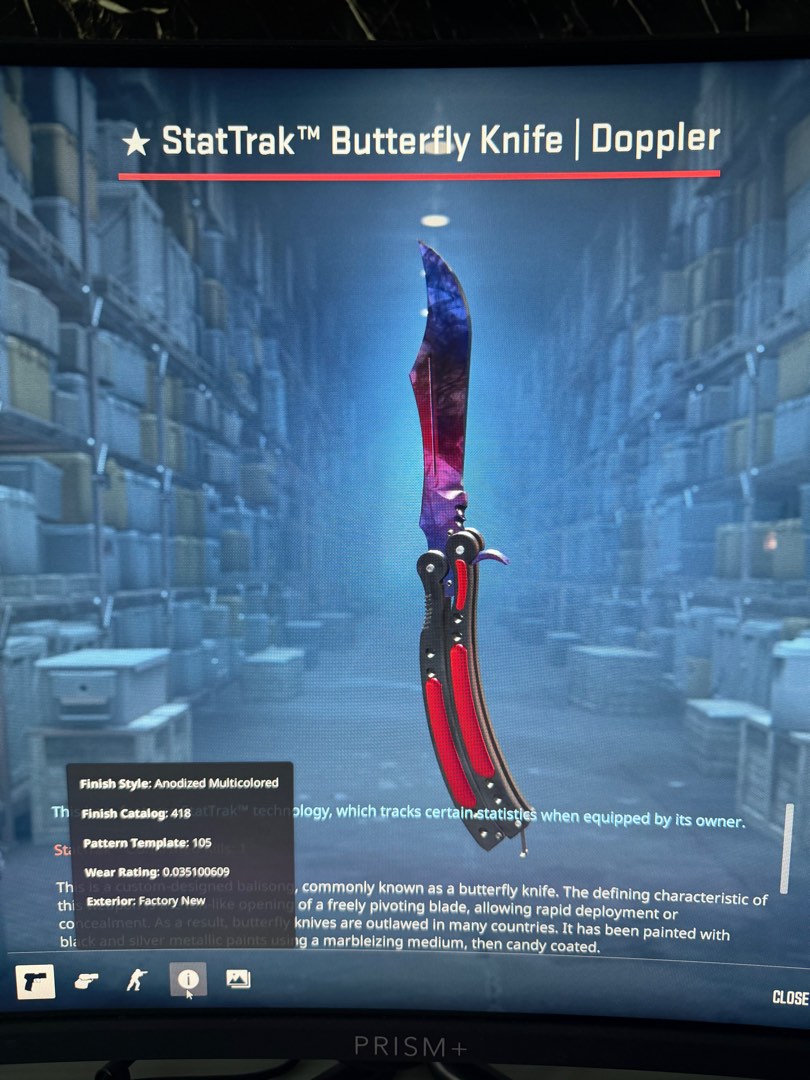 Butterfly Knife Doppler FN CS Skin, Video Gaming, Video Games, Others ...