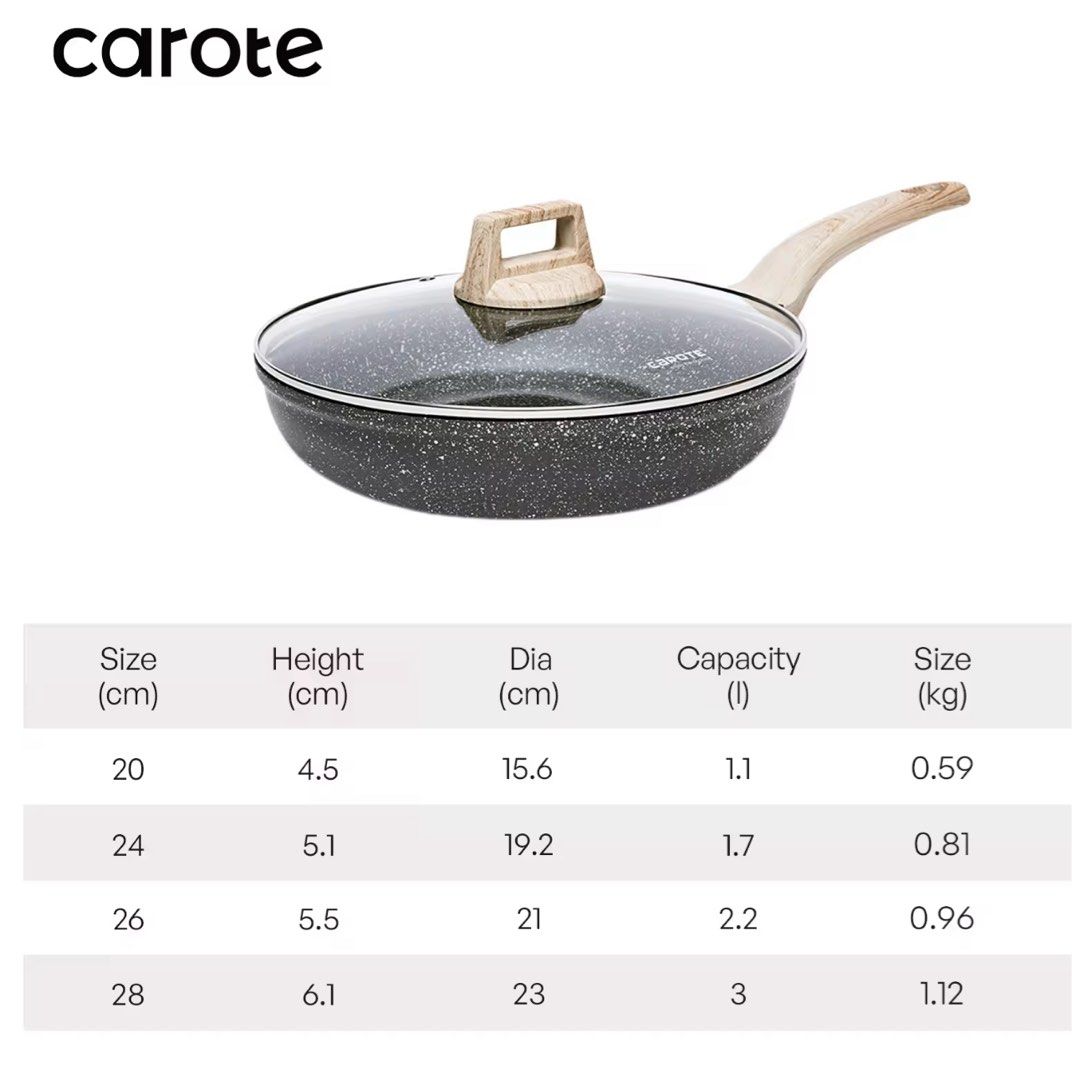 Carote Granite Non Stick Frying Pan Cookware 24cm Non-stick Fry Pan ...