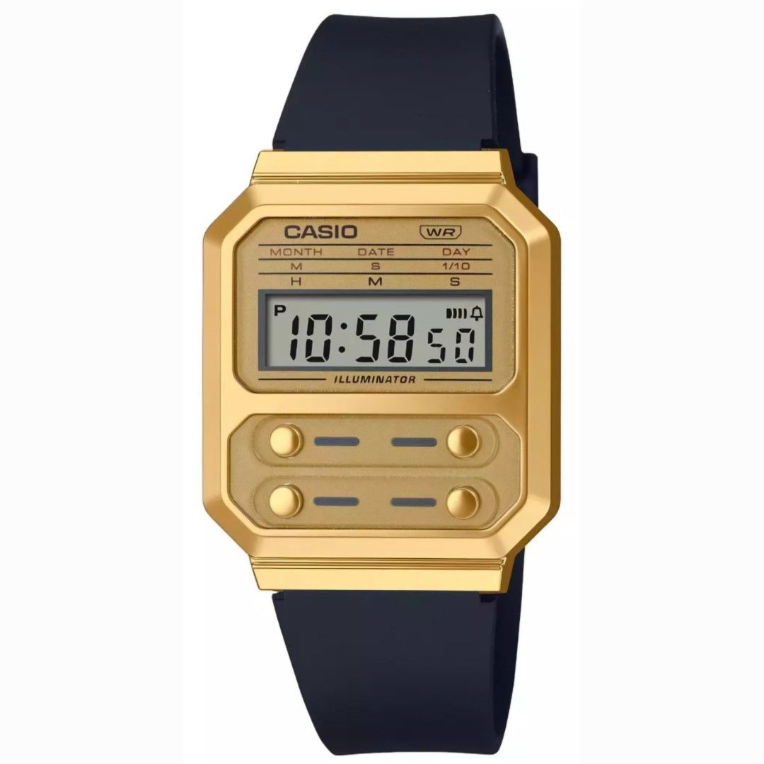 Casio Digital Watch A100 Standard Wristwatch - Gold, Men's Fashion ...