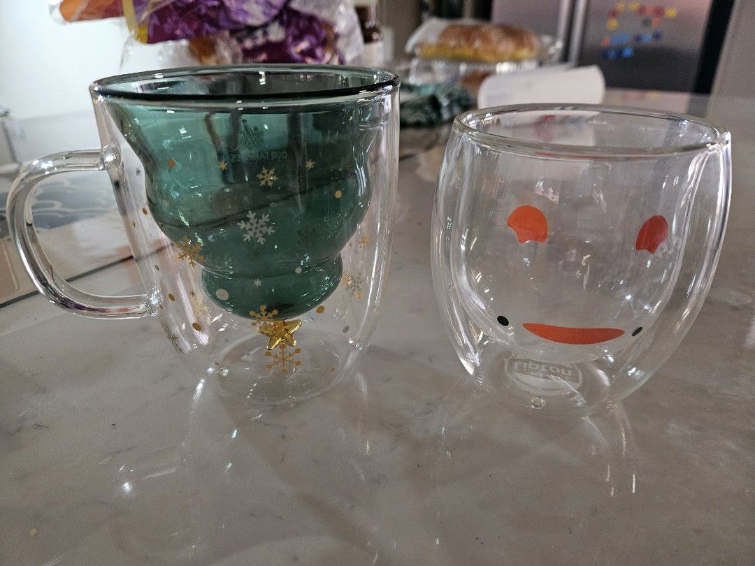 FREE- Christmas Glass Mugs, Furniture & Home Living, Kitchenware ...