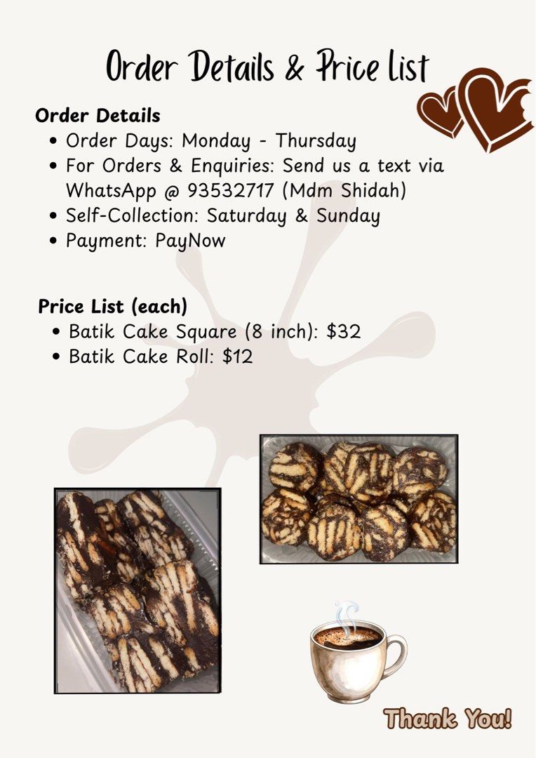 Classic Homemade Muslim Owned Batik Cake - Square & Roll, Food & Drinks ...