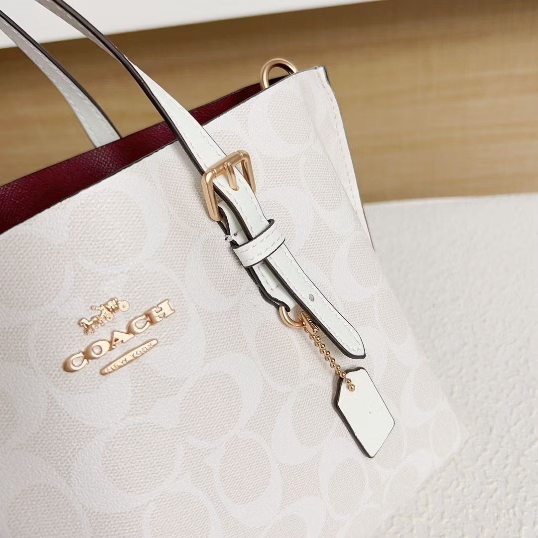 Coach Tote Mollie 25 white 💯 in stock, Women's Fashion, Bags & Wallets ...