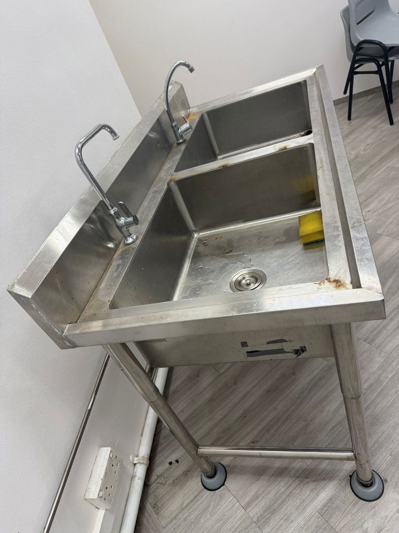 Commercial Stainless Steel Double Sink Highly Negotiable, Furniture ...