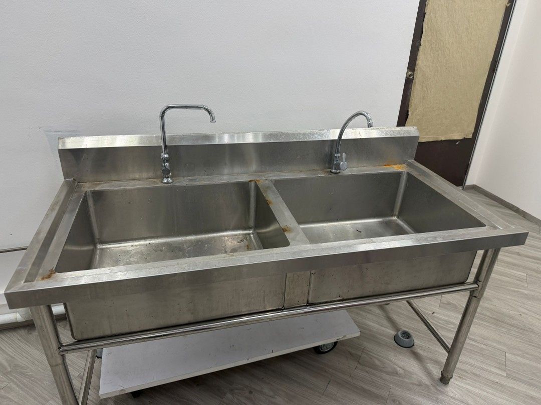Commercial Stainless Steel Double Sink Highly Negotiable, Furniture ...
