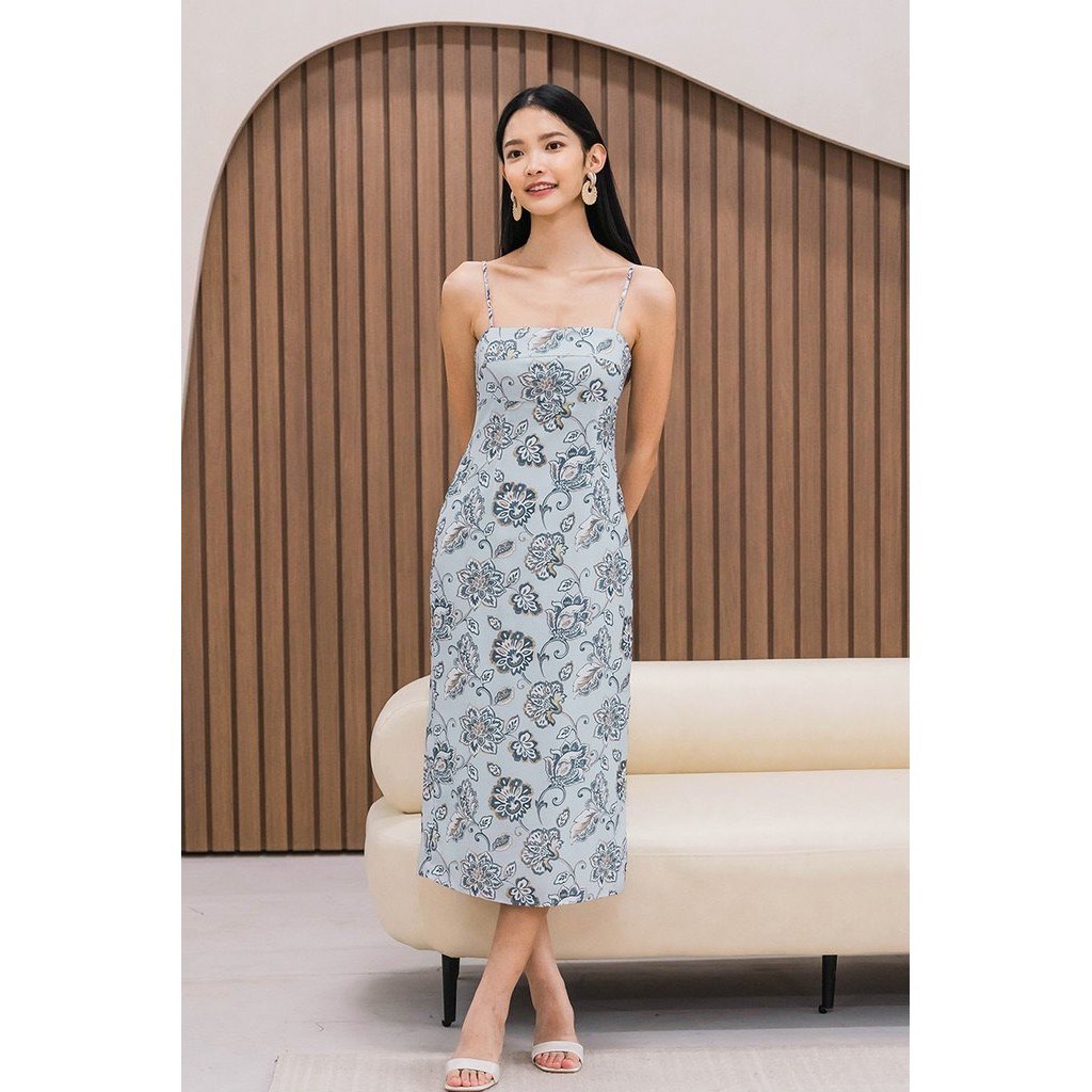 Dear Lyla Dania Padded Column Midi Dress (Blue Batik Charms), Women's ...