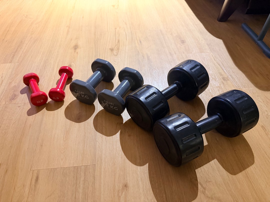 Dumbbell Set - 3lb, 3kg, 6kg, Sports Equipment, Exercise & Fitness ...