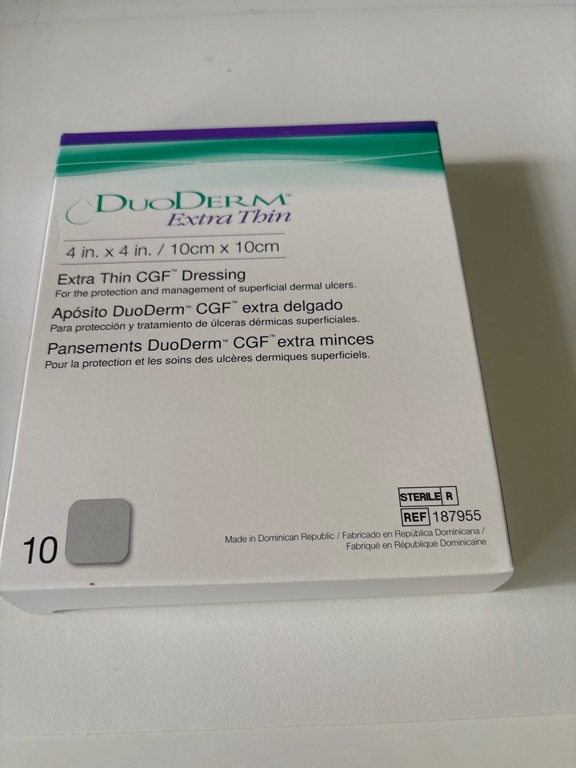 DuoDERM Extra Thin CGF Dressing 4x4 inch, Health & Nutrition, Medical ...