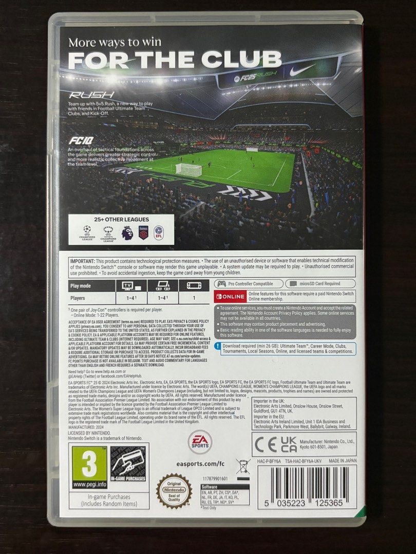 EA SPORTS FC 25 Nintendo Switch Game Card, Video Gaming, Video Games ...