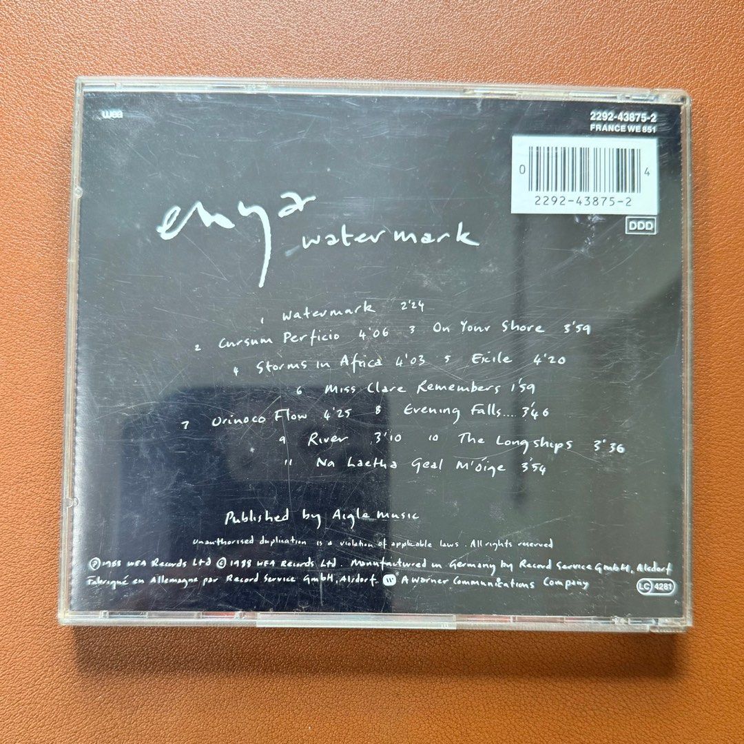 Enya: Watermark. (CD Album, 1988). WEA., Hobbies & Toys, Music & Media ...