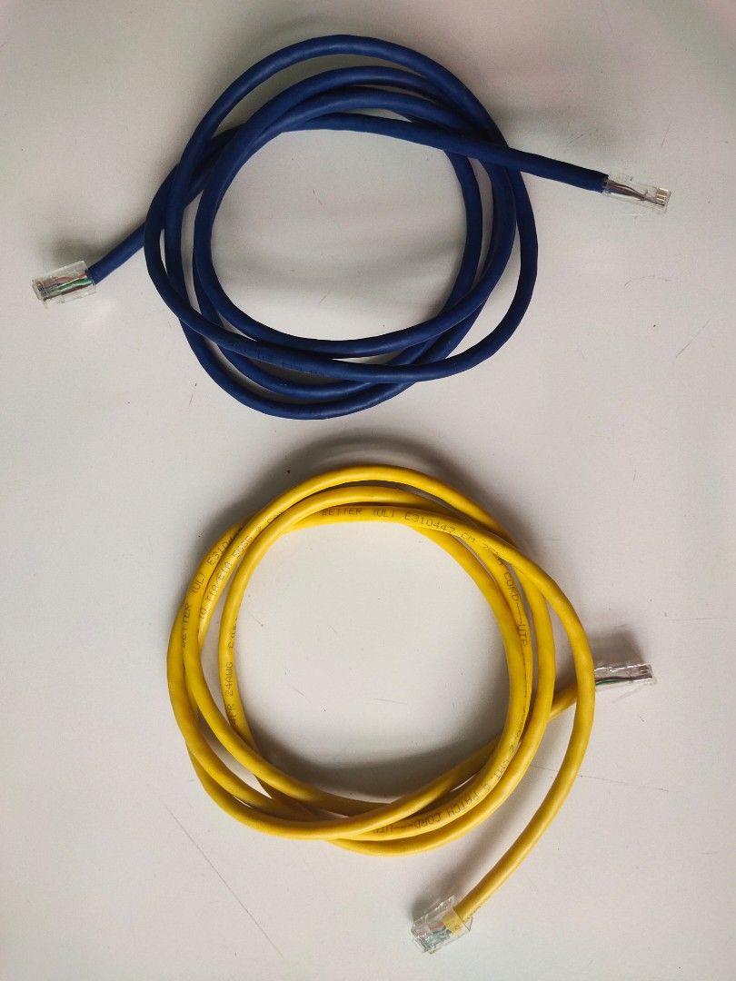 Ethernet Cables - Blue and Yellow, Computers & Tech, Parts ...
