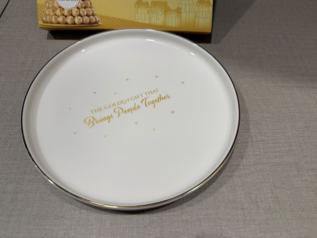 Ferrero Rocher Golden Gift Plate, Furniture & Home Living, Kitchenware ...