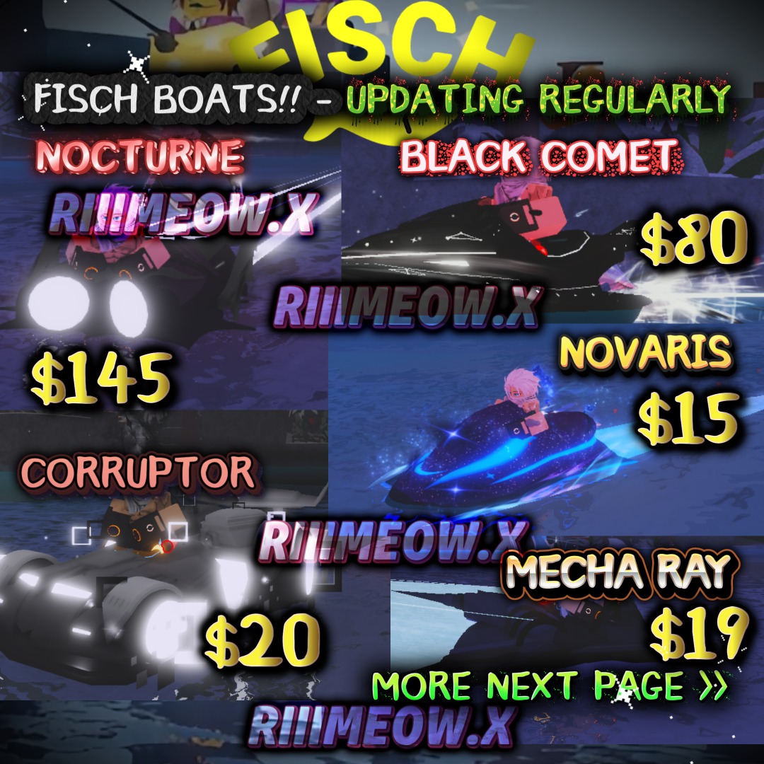 🔥FISCH BOATS 2026🔥 [FISCH] ROBLOX Fisch Boats, Molten Jetski, Clawberus ...