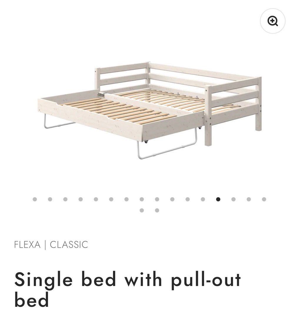 Flexa Classic Single Bed with Pull-Out Bed, Furniture & Home Living ...