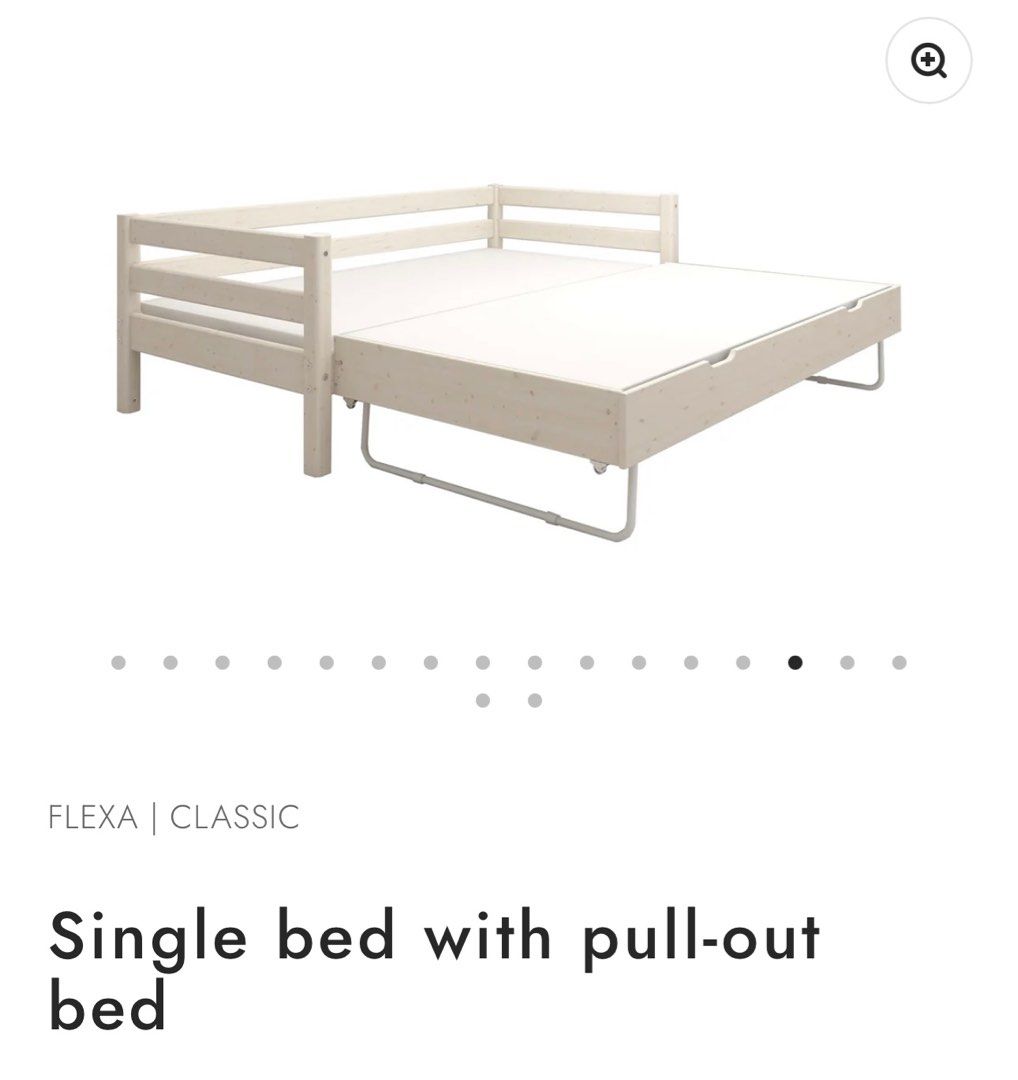 Flexa Classic Single Bed with Pull-Out Bed, Furniture & Home Living ...