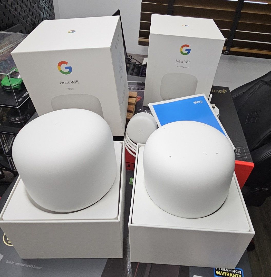 Google Nest WiFi router and point, Computers & Tech, Parts ...
