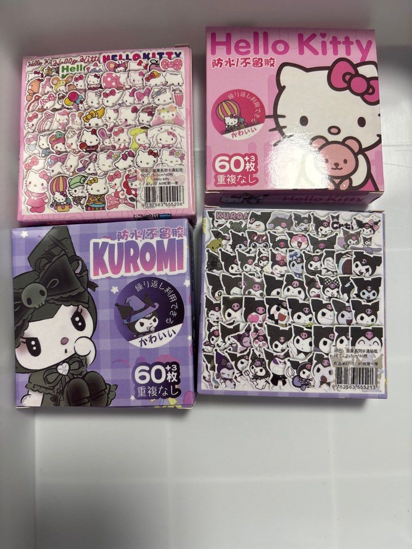 Hello Kitty & Kuromi Sticker Sets (60+ Stickers), Hobbies & Toys ...