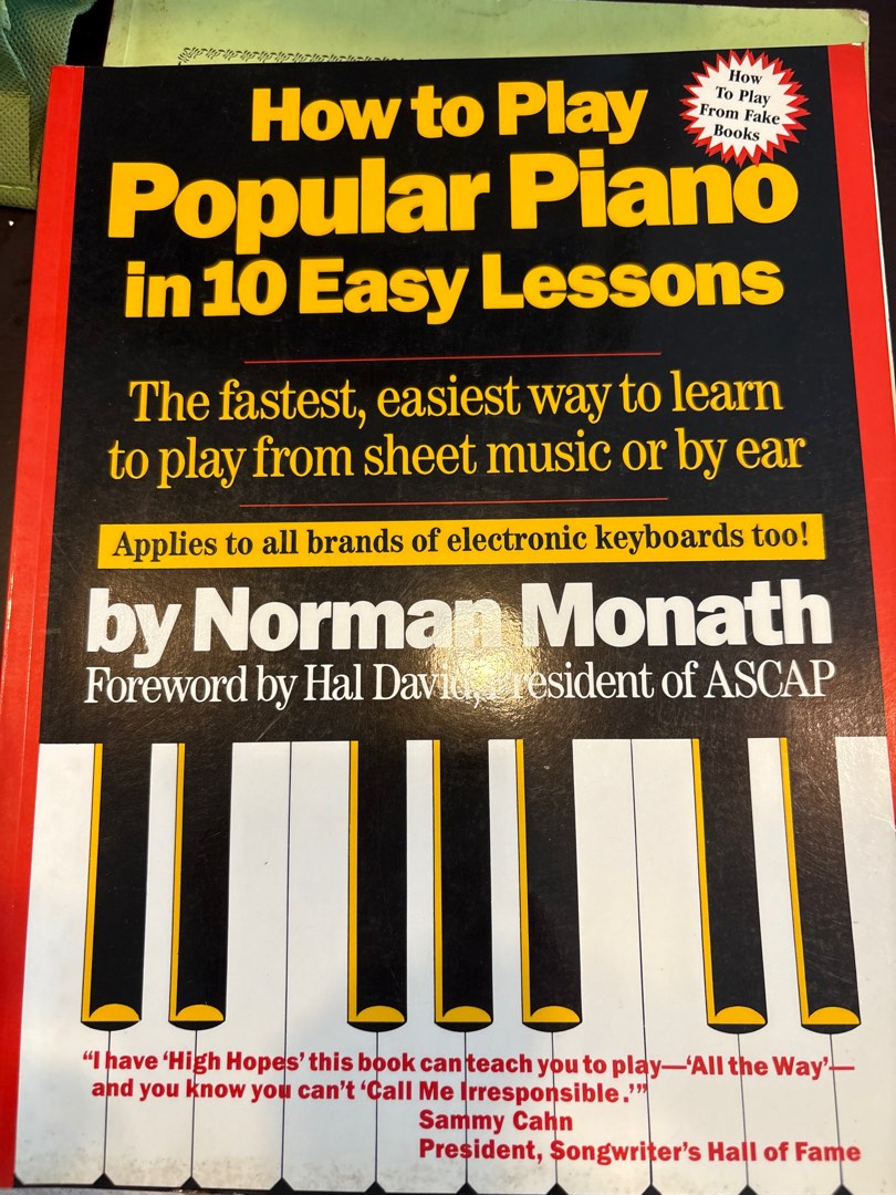 How to Play Popular Piano in 10 Easy Lessons, Hobbies & Toys, Books ...