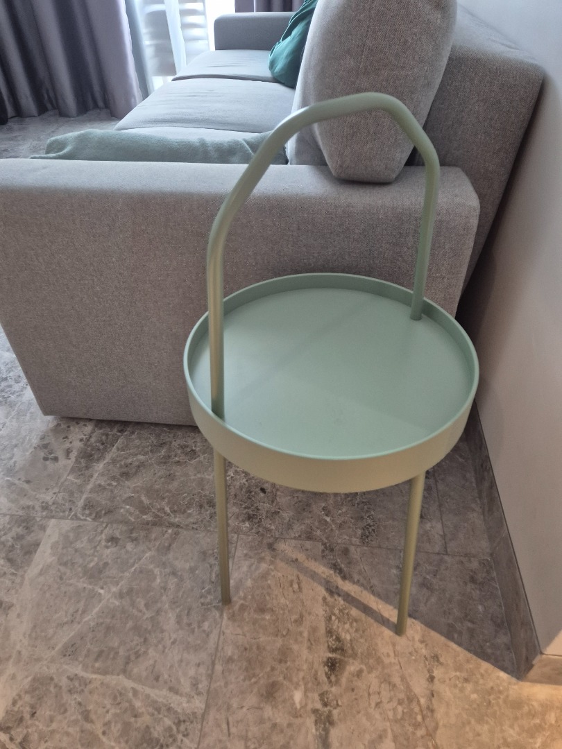 IKEA BURVIK Side Table - Light Grey-Green, Furniture & Home Living ...