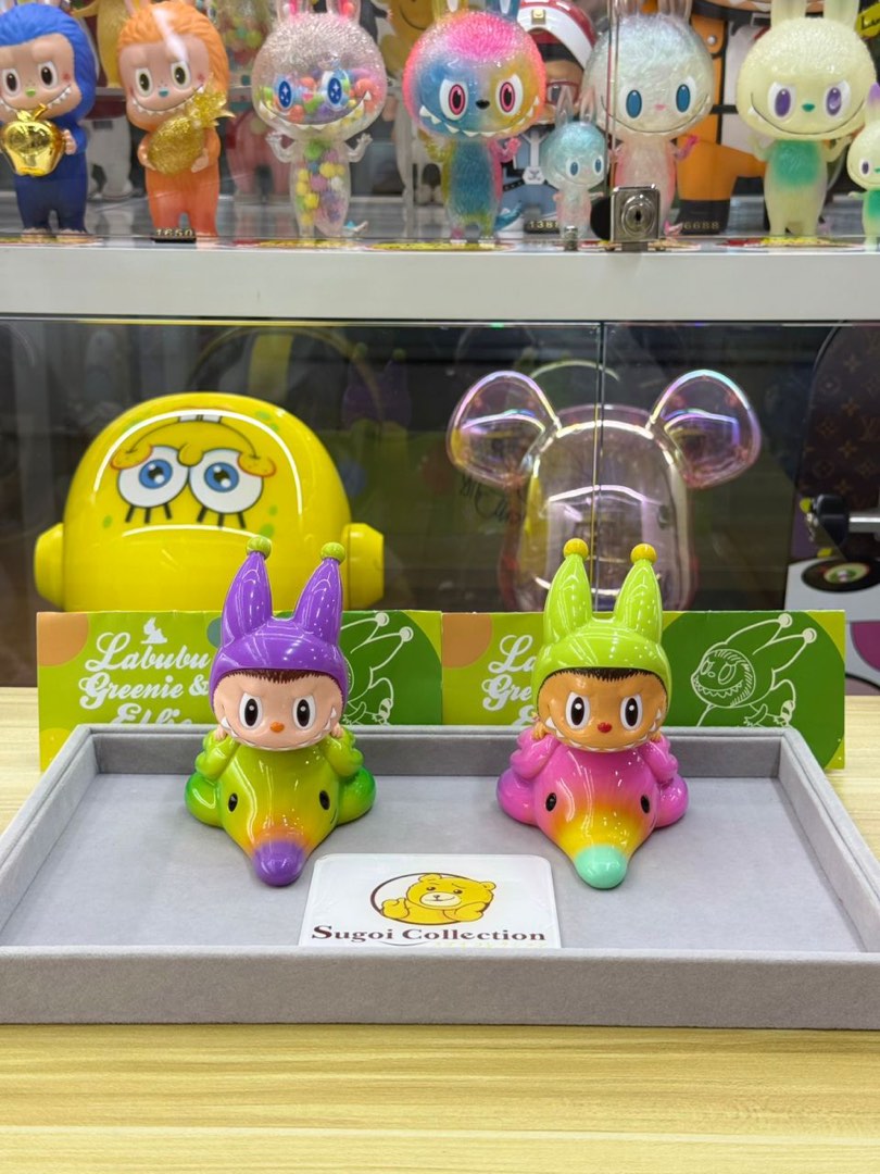 [In Stock] How2Work x Unbox Labubu Elfie Purple & Green version (set of ...