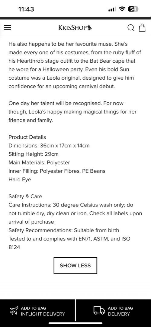 Jellycat London Leola Bear Large, Hobbies & Toys, Toys & Games on Carousell