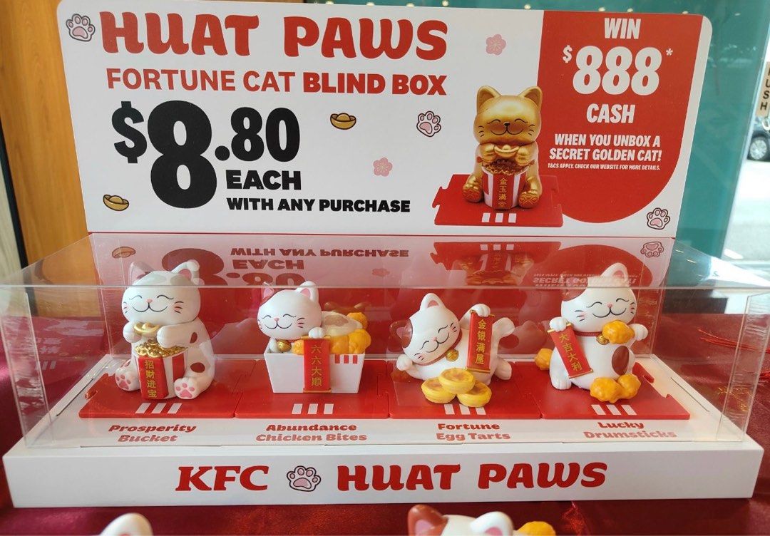 KFC Huat Paws Fortune Cat Blind Box, Hobbies & Toys, Toys & Games on ...