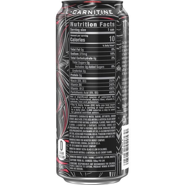 (LIMITED-RELEASE) MONSTER ENERGY ULTRA BLACK ZERO SUGAR, Food & Drinks ...