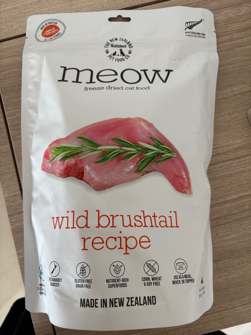 Meow Freeze Dried Cat Food - Wild Brushtail Recipe, Pet Supplies, Pet ...