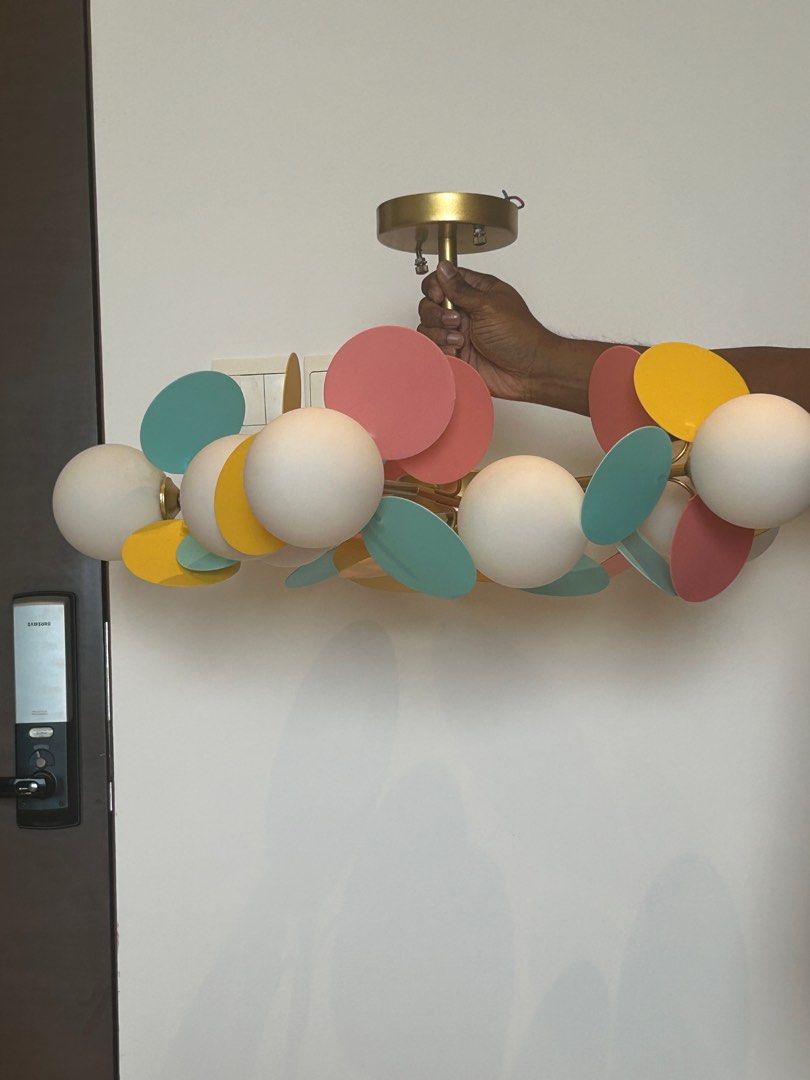 Mid century macaron light 10 Bulbs, Furniture & Home Living, Lighting ...