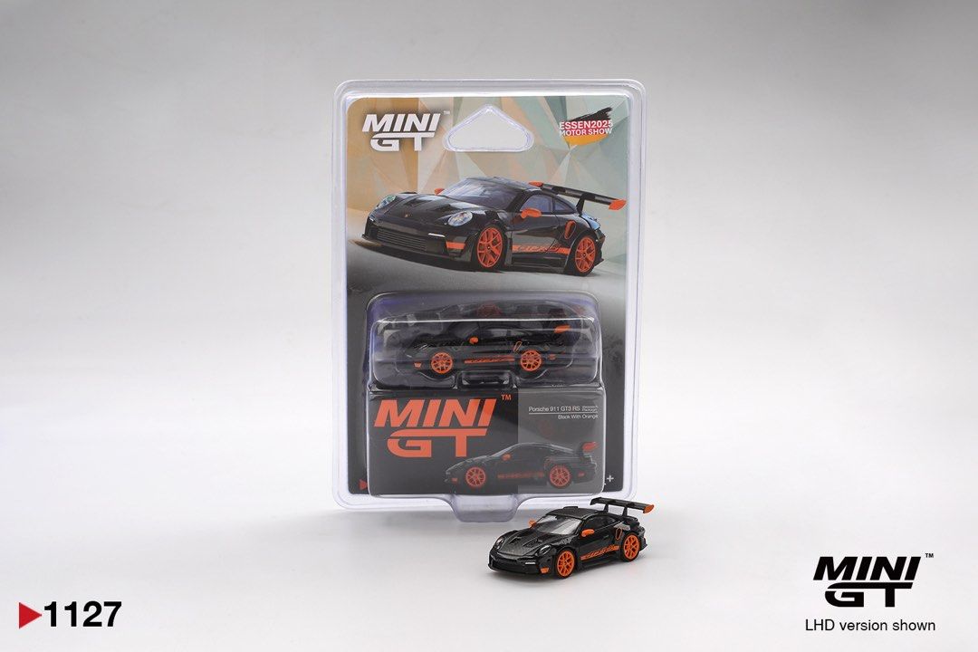 Mini GT Essen Motor Show Exclusive Porsche 911 GT3RS Black With Orange ...
