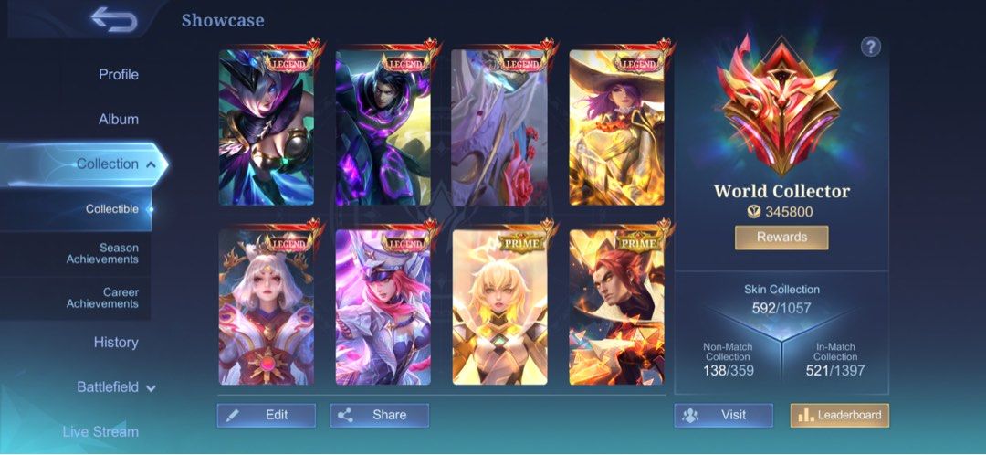 Mobile Legends Account - Mythic Glory, World Collector, Video Gaming ...