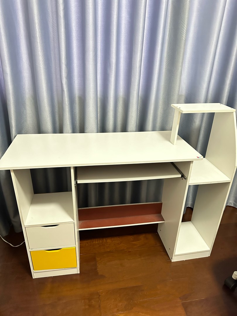 Modern Nordic Computer Table Desk with Storage, Furniture & Home Living ...