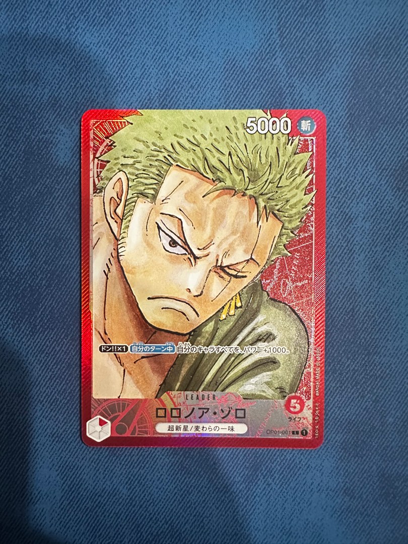 One Piece Card Game - Roronoa Zoro Leader Card, Hobbies & Toys, Toys ...