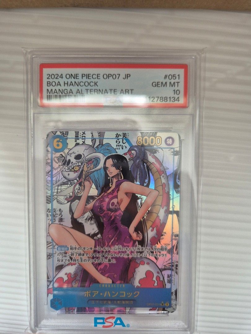 One Piece OP07 JP Boa Hancock Manga Alternate Art PSA 10, Hobbies ...