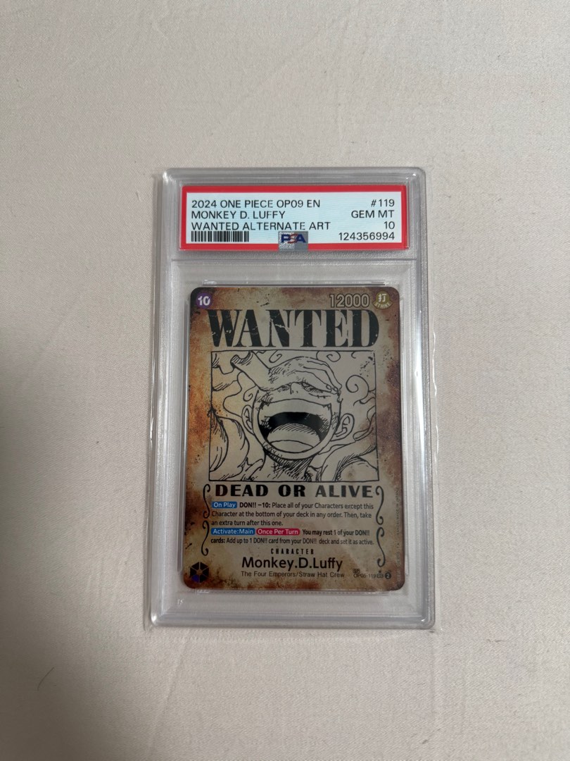 One Piece OP09 Monkey D. Luffy Alternate Art English PSA 10, Hobbies ...