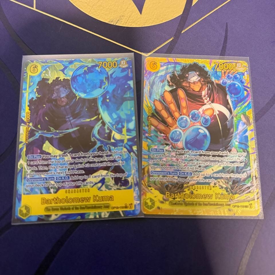 One Piece OP12 Bartholomew Kuma English SEC & AA (selling as a set ...