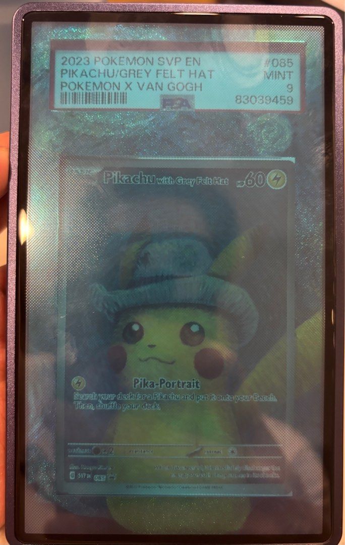 Pikachu with grey felt hat #085 Pokemon X Van Gogh PSA 9, Hobbies ...