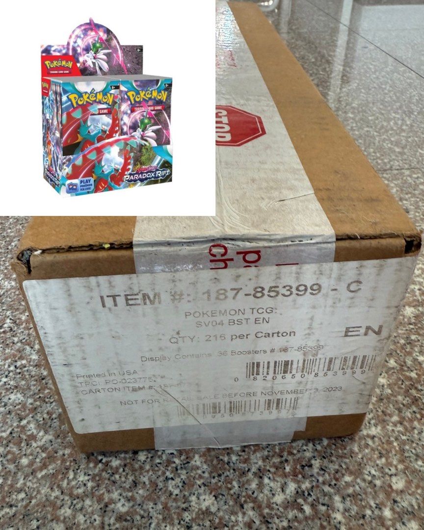Pokemon TCG: Paradox Rift Booster Box case sv04, Hobbies & Toys, Toys ...