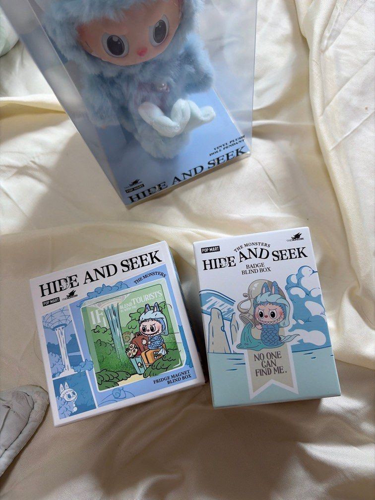 Pop Mart Hide and Seek The Monsters Badges and refrigerator magnets ...