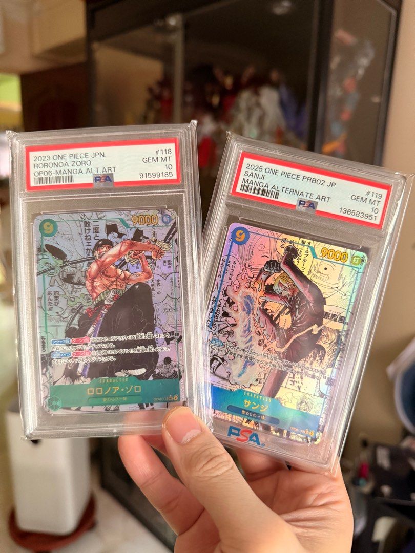 PSA 10 Roronoa Zoro & Sanji Manga from OP06 and PRB02, Hobbies & Toys ...