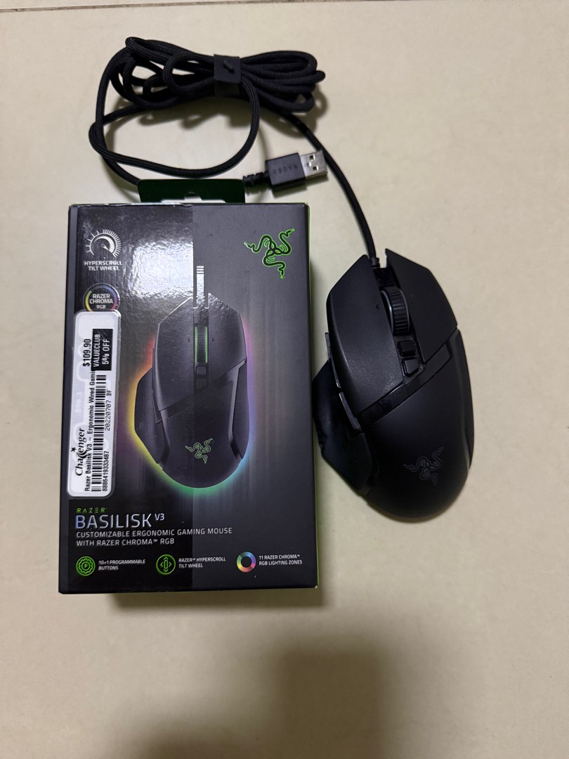 Razer Basilisk V3 Gaming Mouse, Computers & Tech, Parts & Accessories ...