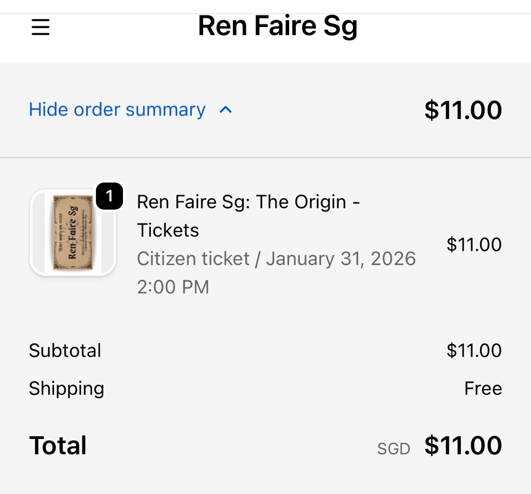 Ren Faire SG: The Origin - Citizen Ticket, Tickets & Vouchers, Event ...