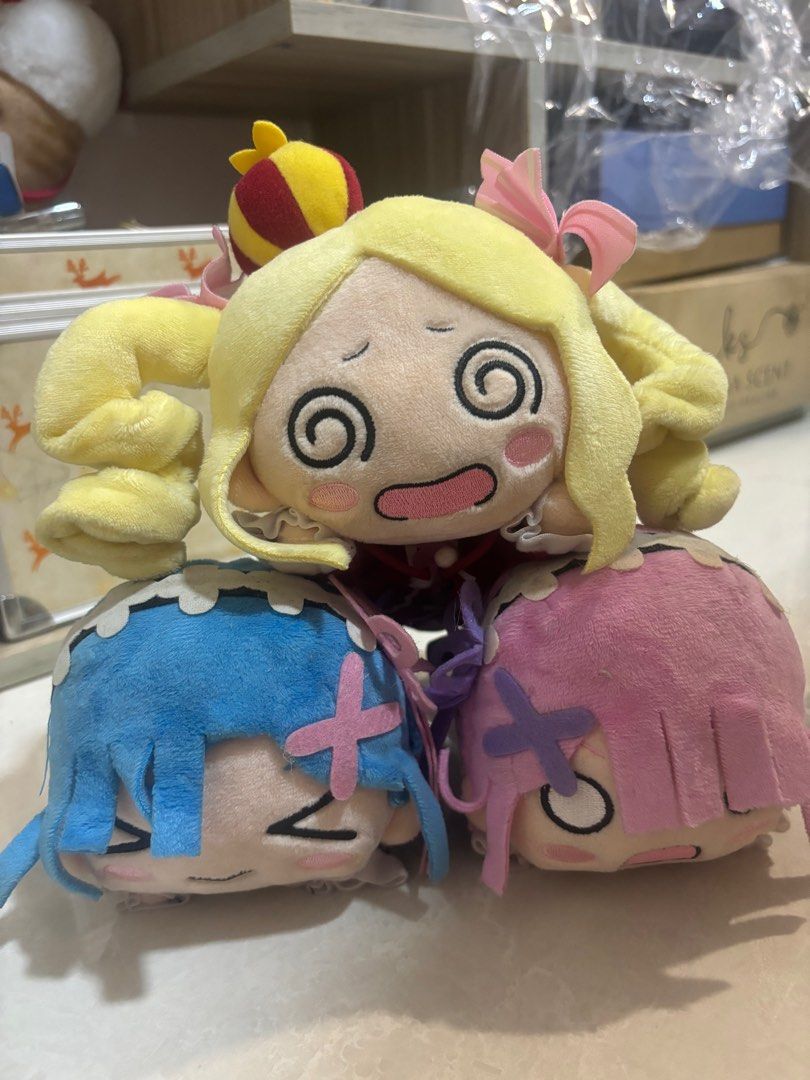 Re:Zero Plushies - Rem, Ram, and Beatrice, Hobbies & Toys, Toys & Games ...