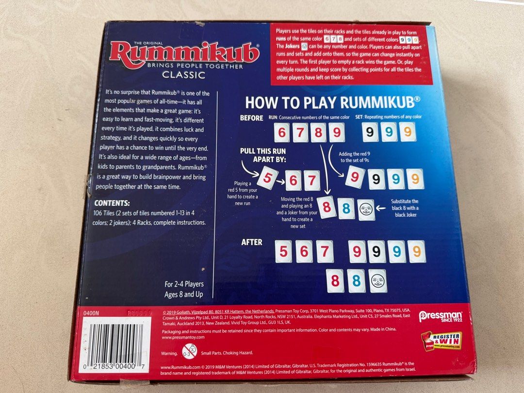 Rummikub Classic Board Game, Hobbies & Toys, Toys & Games on Carousell