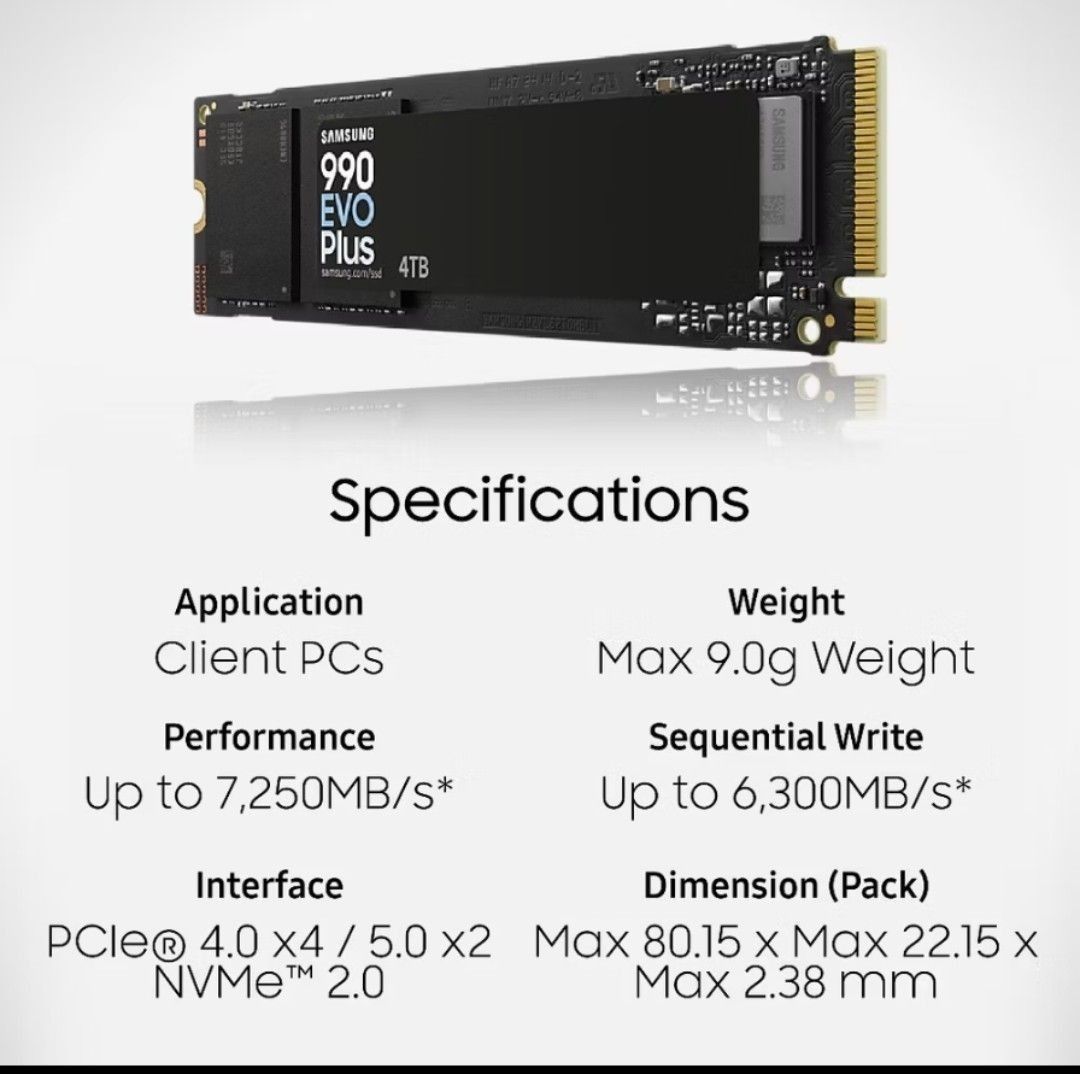 Samsung 990 EVO Plus NVMe M.2 SSD 4TB + Sharge Disk Enclosure (Free ...