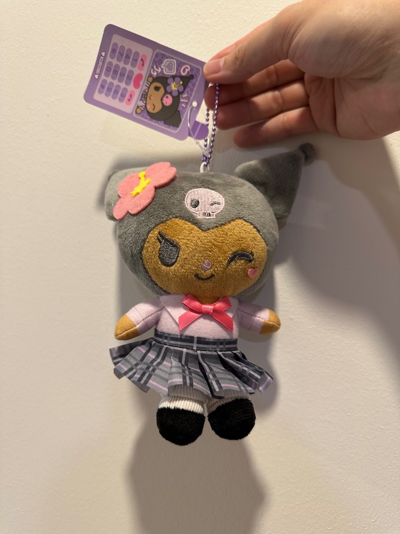Sanrio Kuromi School girl Tanned Plush Keychain | School Uniform | Cute ...