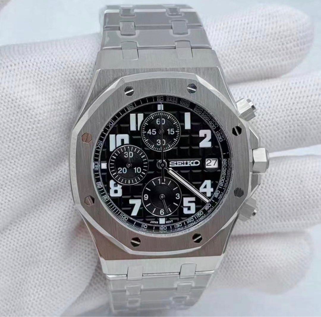 Seiko Royal Oak Chronograph Mod (Reverse Panda), Luxury, Watches on ...