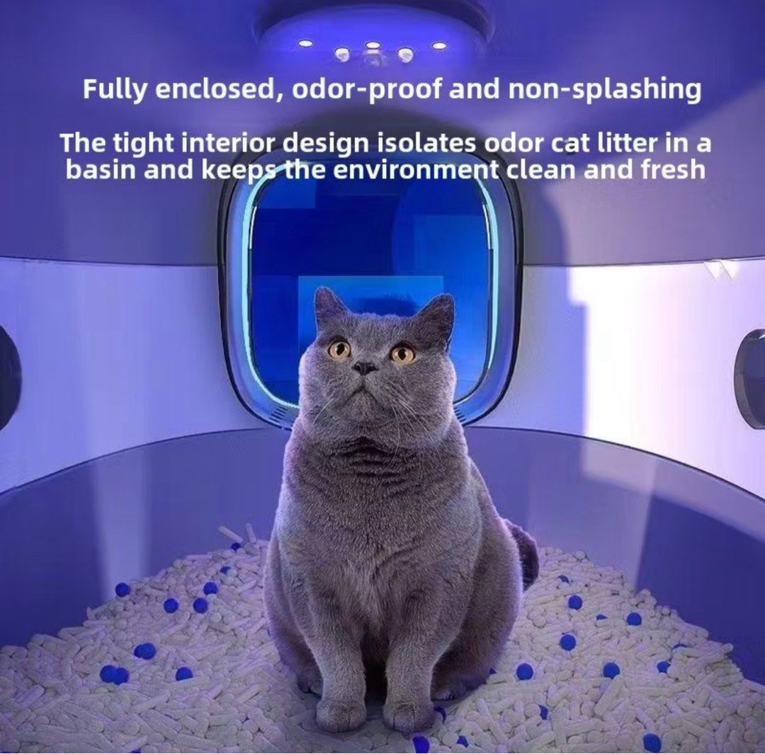 Self-Cleaning Cat Litter Box with UV Sterilization, Pet Supplies, Homes ...