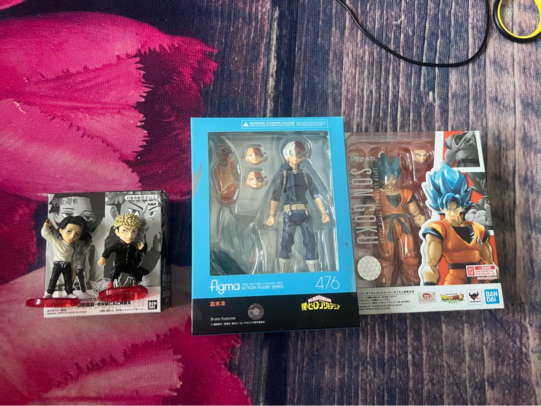 Shf goku blue, figma shoto todoroki and wcf yuta & yuji, Hobbies & Toys ...