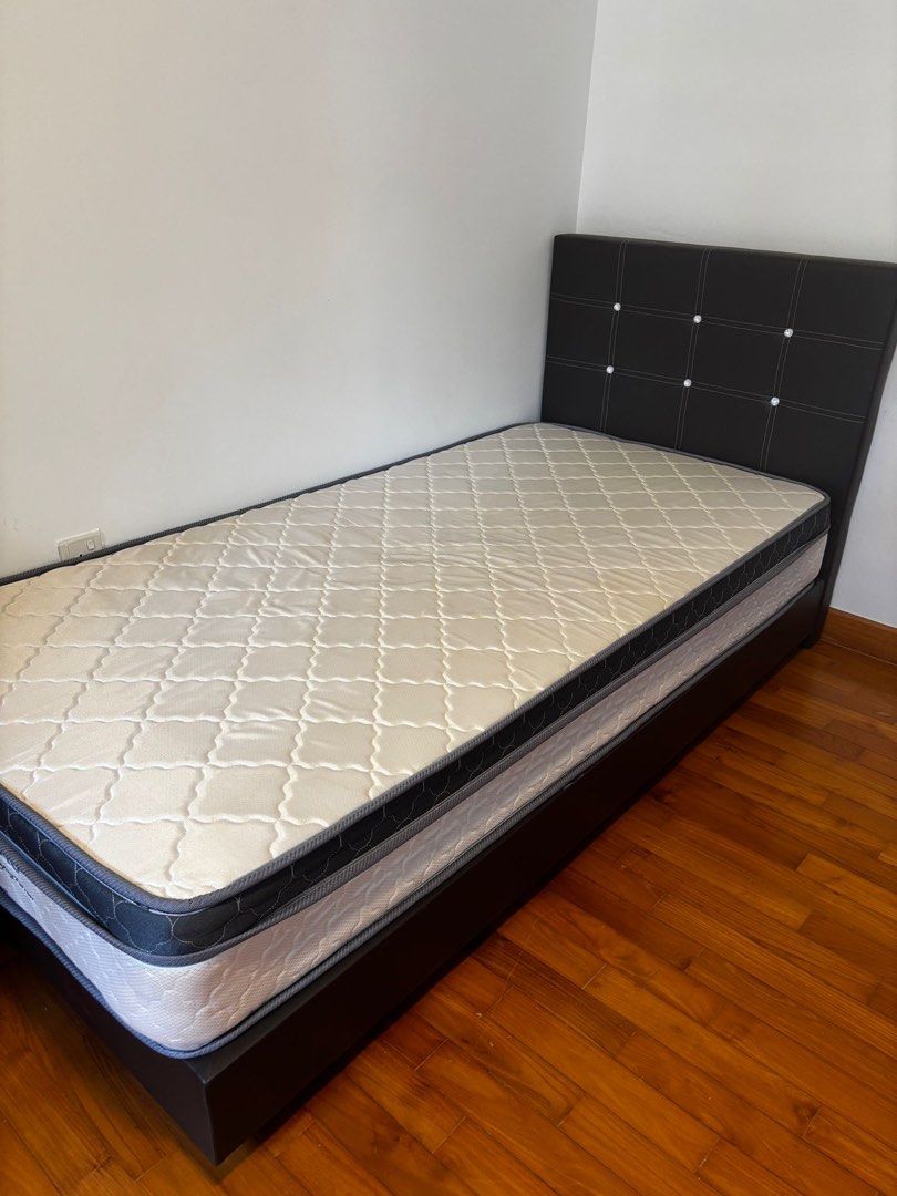 Single Bed Frame with Mattress - Alantis, Furniture & Home Living, Furniture, Bed Frames ...